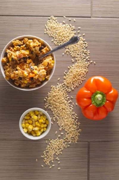 One Skillet Creamy Chipotle Mexican Rice with Black Beans